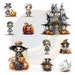 Watercolor Halloween Clipart Set: Spooky Pumpkins & Ghosts PNG (digital ...