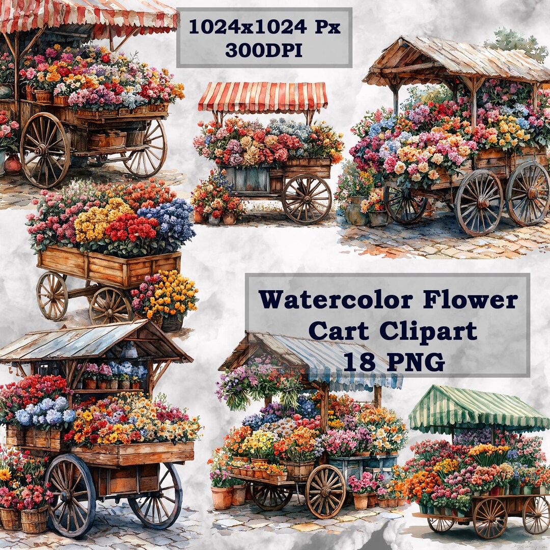Watercolor Watercolor Flower Clipart, Floral, Flower Stand Clipart With ...