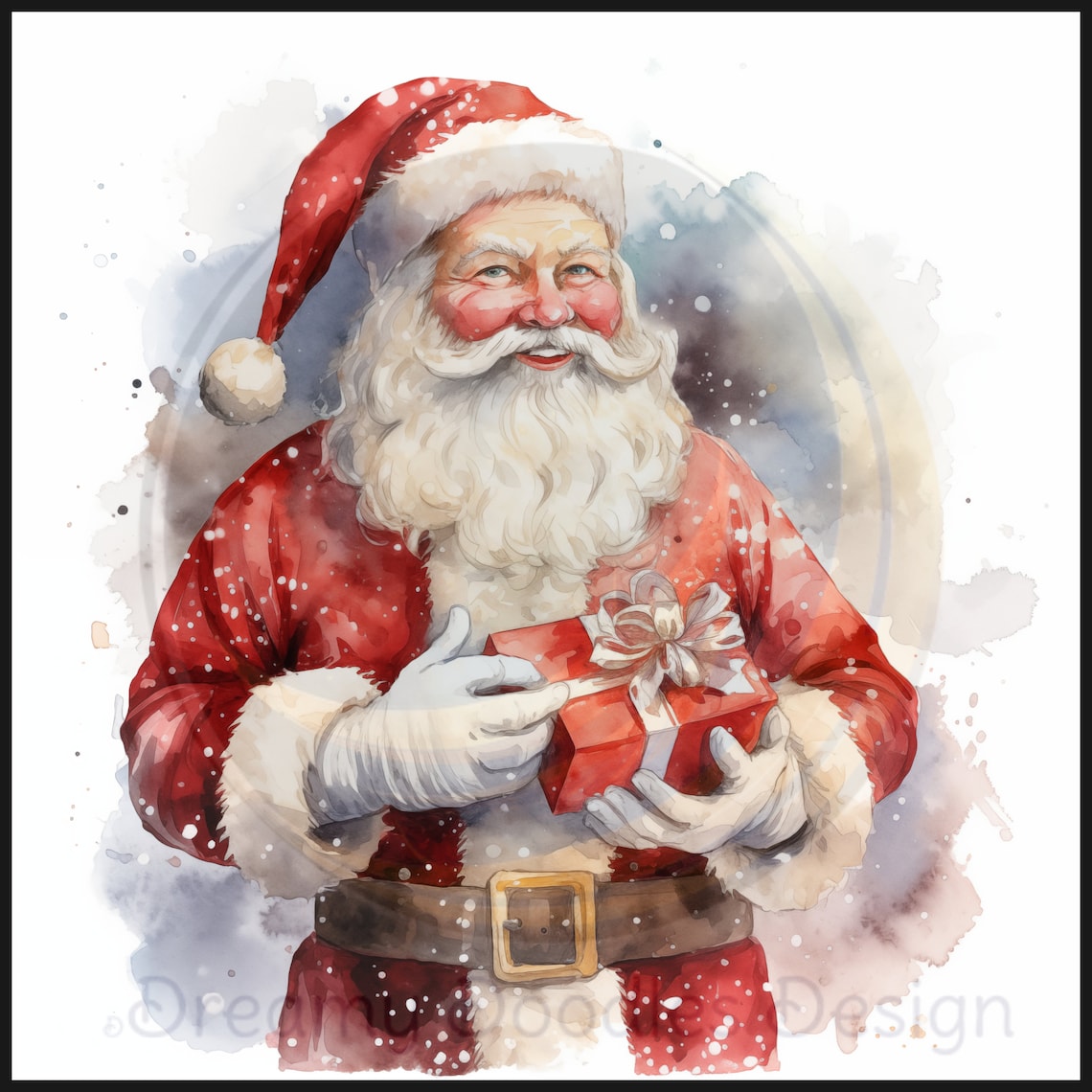 Watercolor Santa Claus Clipart - Etsy