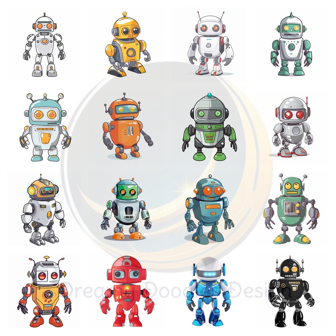 Robots Clipart - Etsy