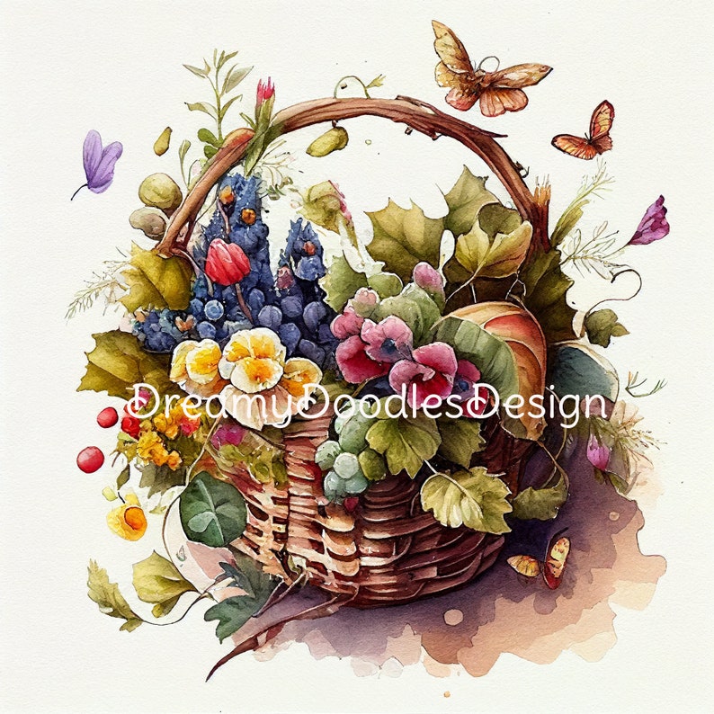 Spring Flowers in a Basket - Etsy
