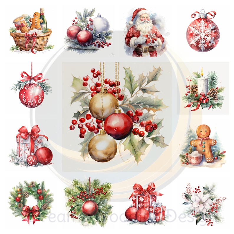 Cute Christmas Clipart - Etsy