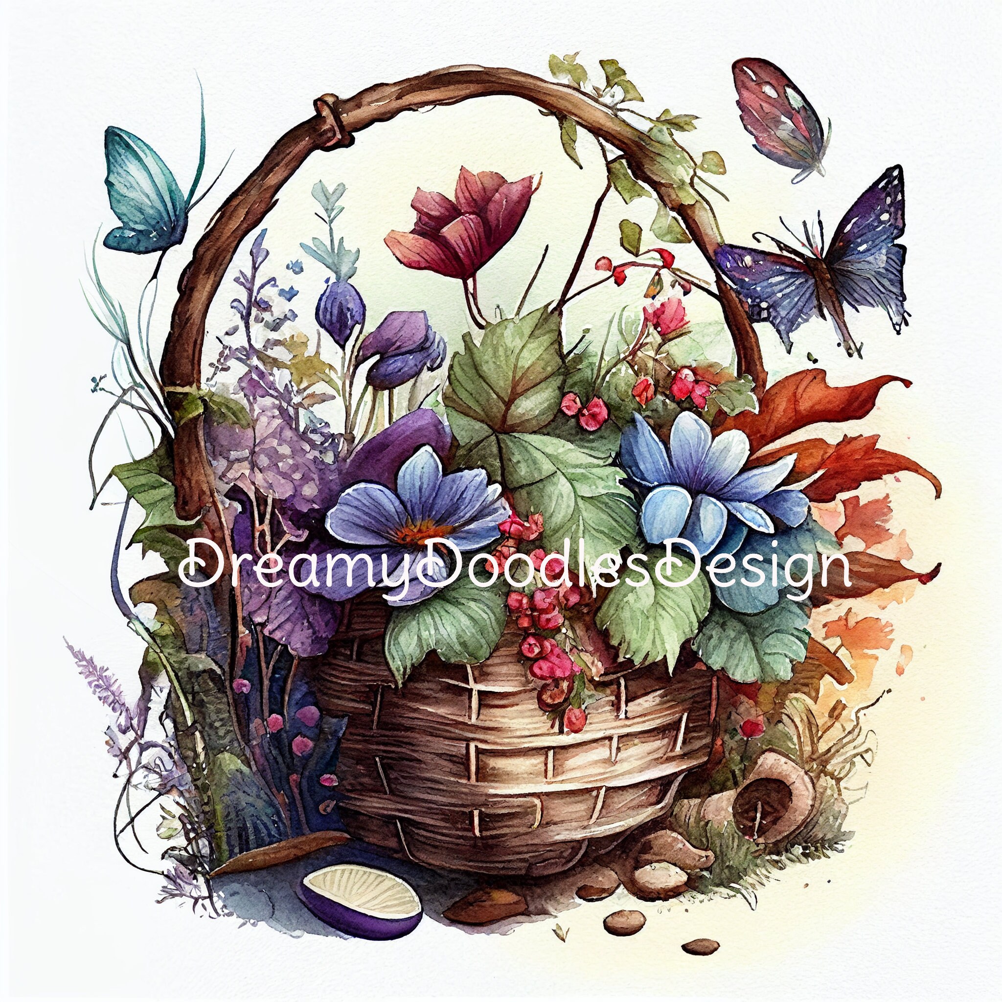 Spring Flowers in a Basket - Etsy