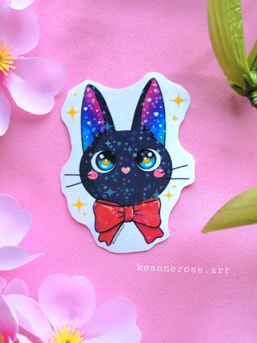Jiji Black Cat Holographic Sticker, Kawaii Anime - Etsy