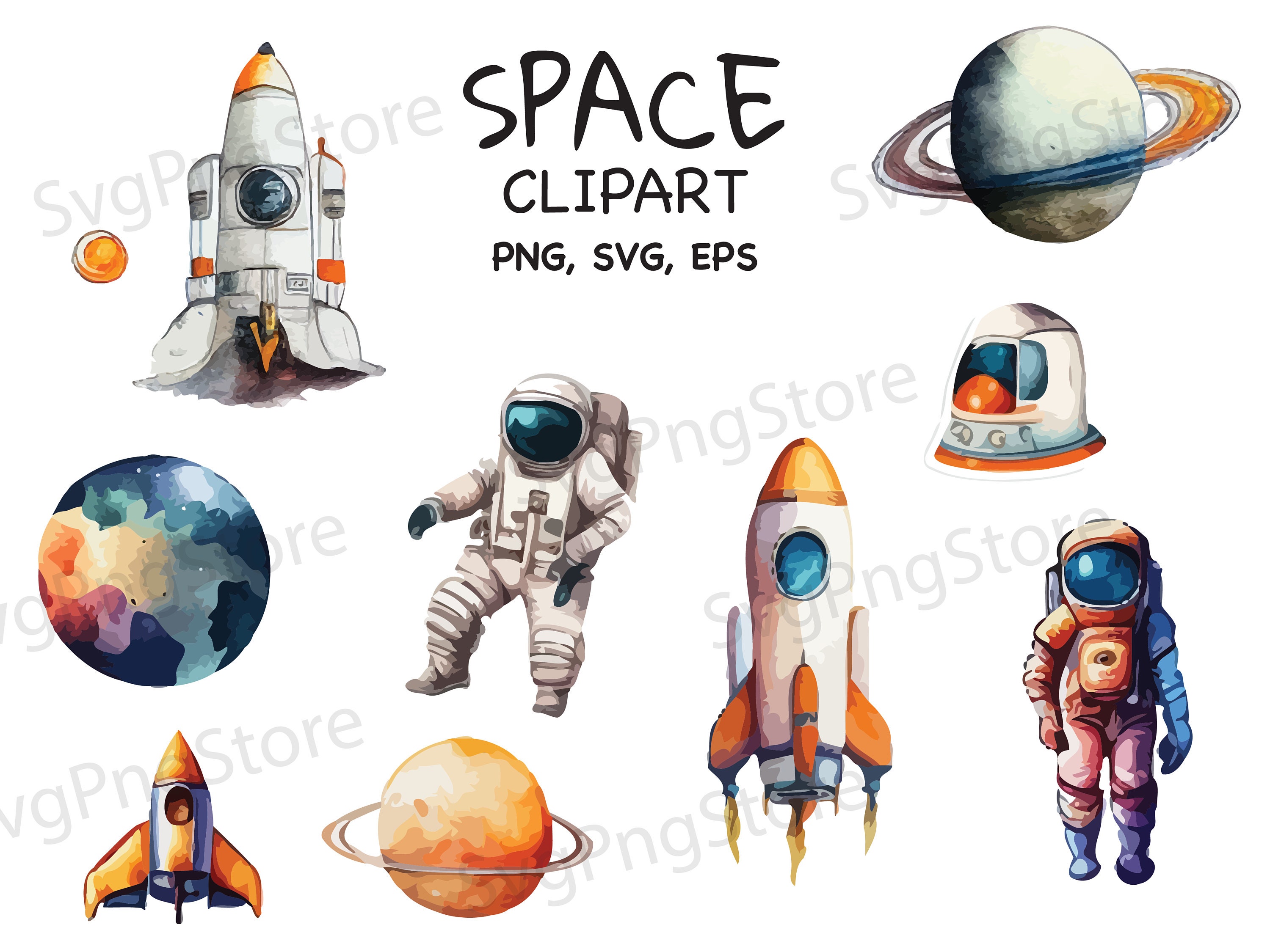 Astronauts In Space Clipart