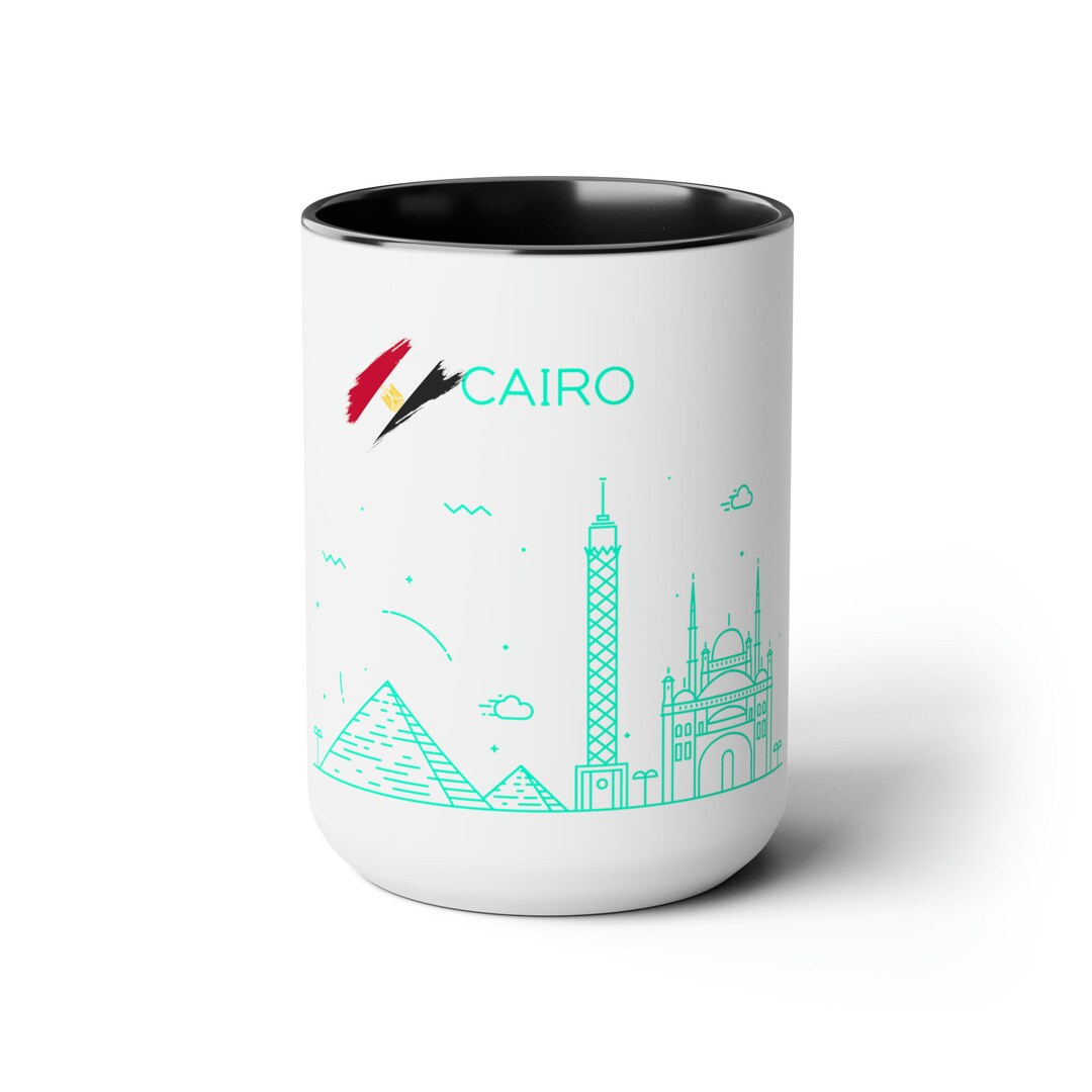 Cairo Egypt Coffee Mug, Landmark Souvenir, 15oz Two-tone Ceramic - Etsy