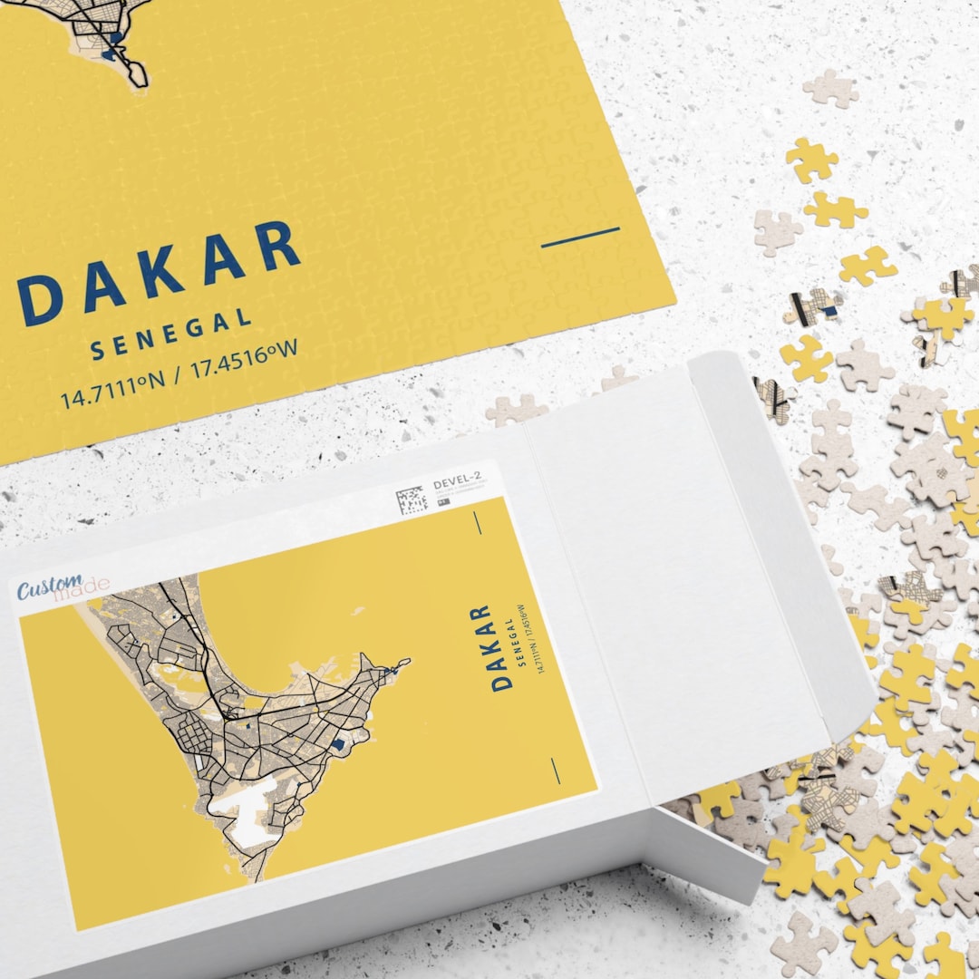 Dakar Senegal Aerial View City Map Puzzle - Etsy