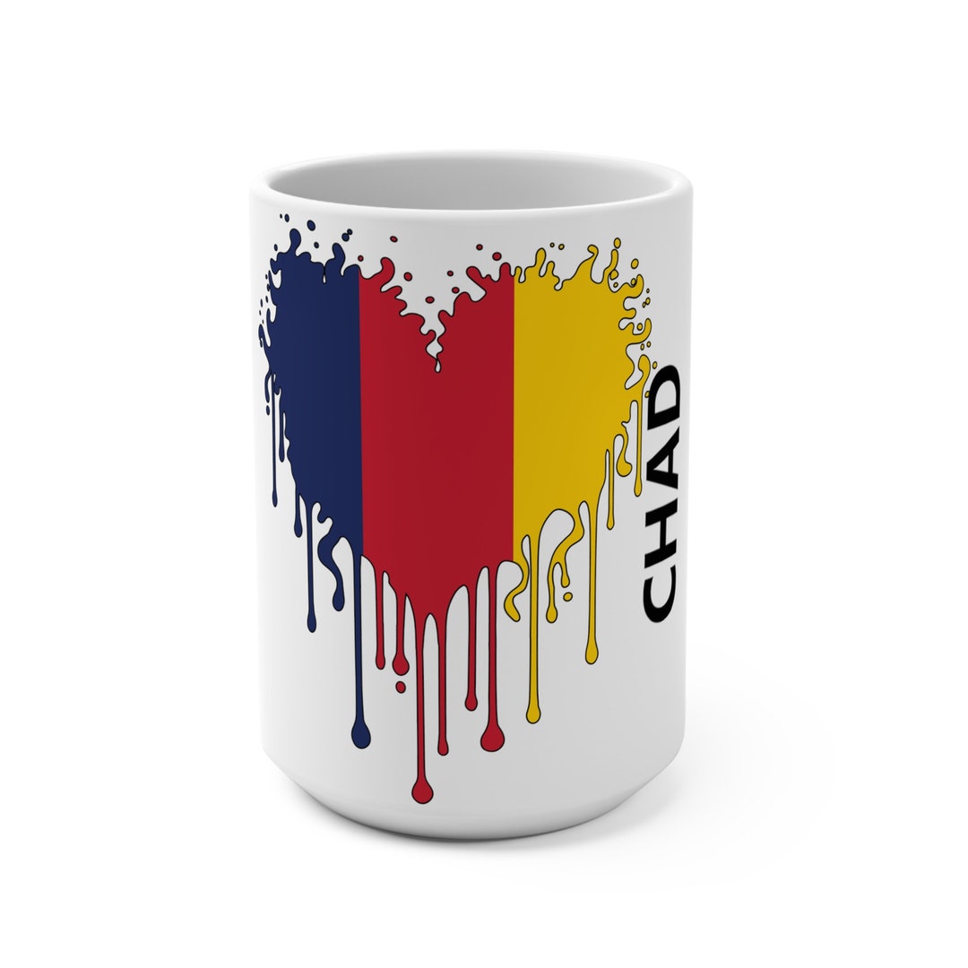 Chad Flag Drip Coffee Mug 15oz, Coffee Mug, Birthday Gift, Ceramic Mug ...
