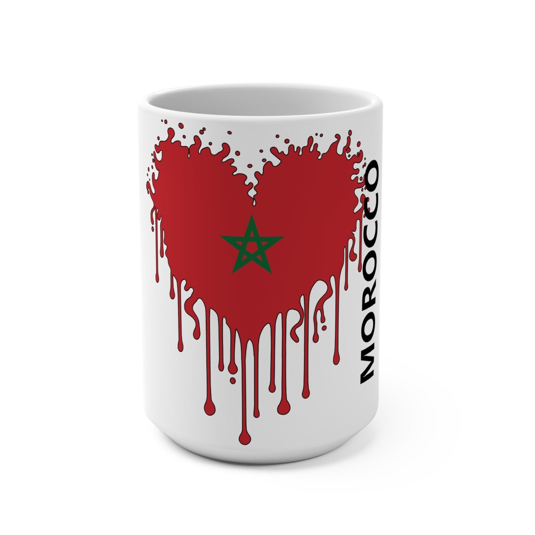 Morocco Flag Drip Coffee Mug - 15oz Ceramic Travel Gift - Etsy