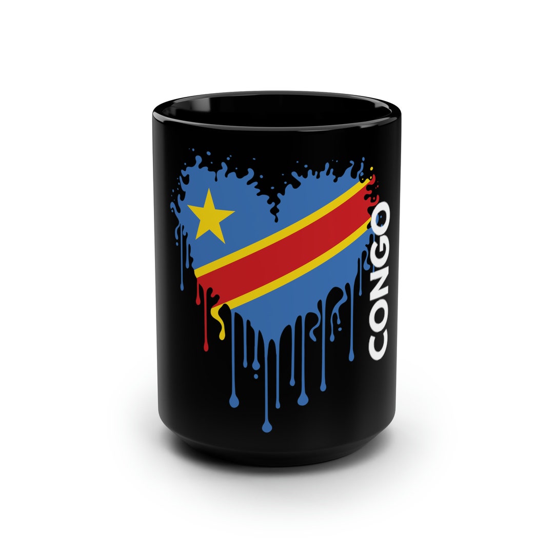 Congo Flag Black Coffee Mug, 15 Oz Coffee Mug, Birthday Gift, Coffee ...