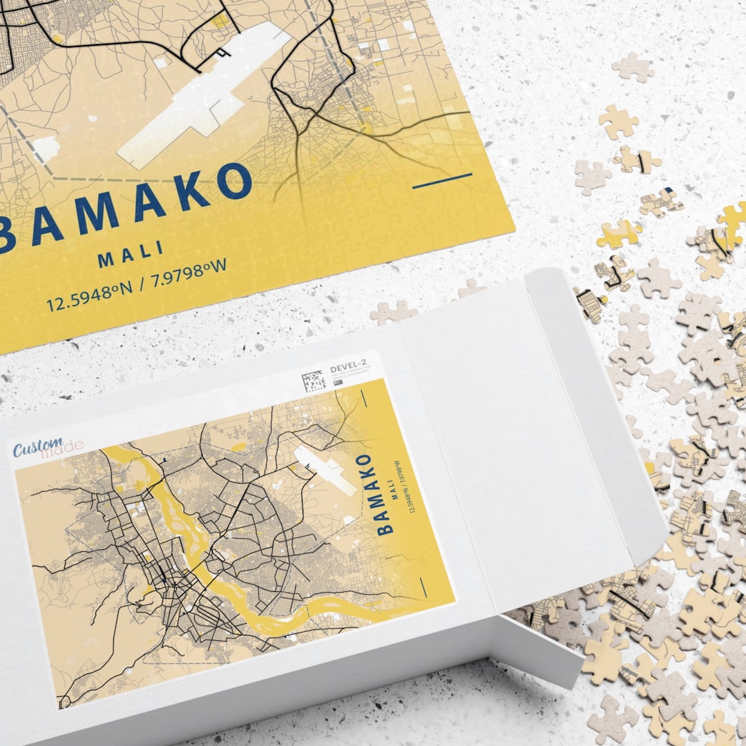 Bamako Mali Aerial View City Map Puzzle - Etsy