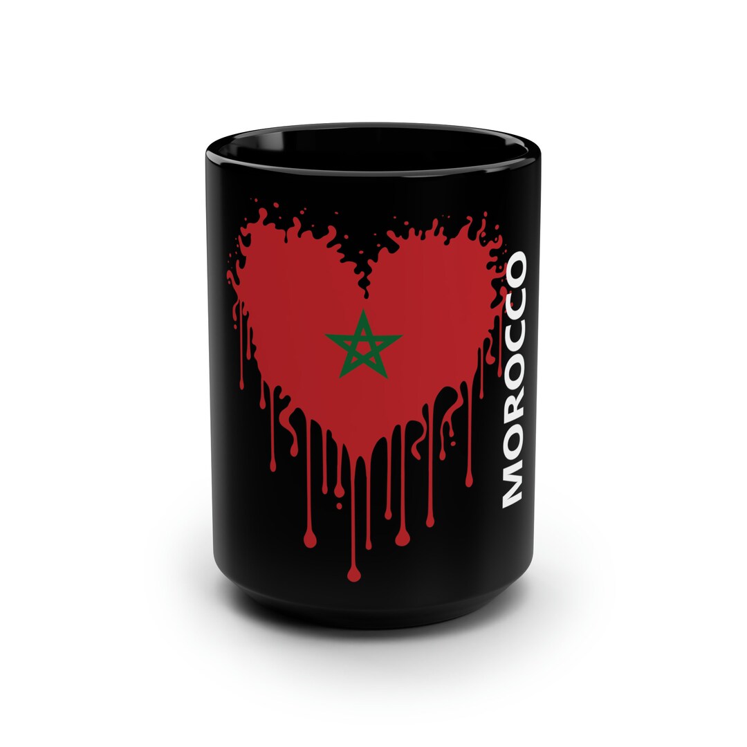 Morocco Flag Black Coffee Mug - Moroccan Pride Gift - Etsy