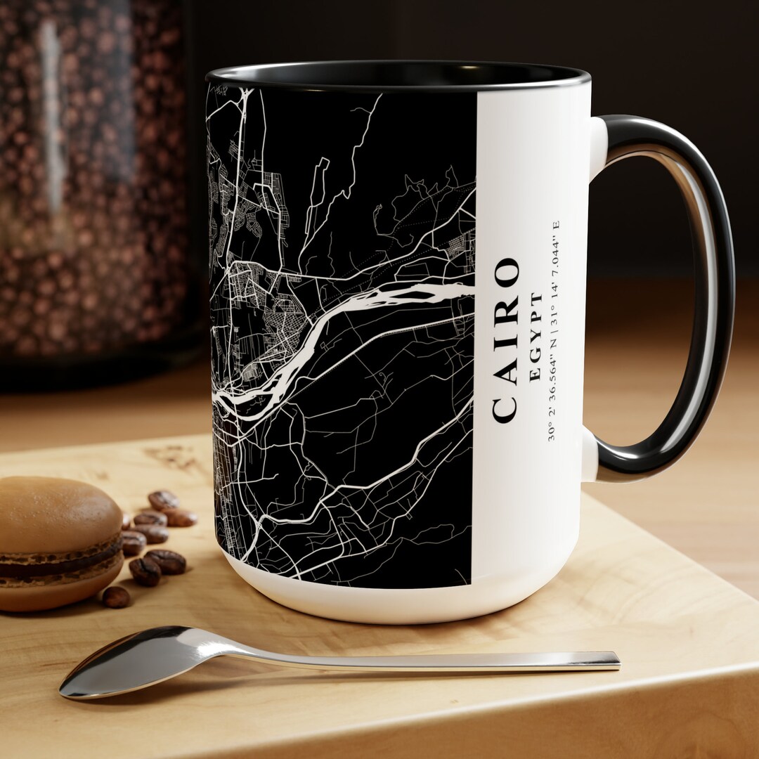 Cairo Egypt City Map Coffee Mug - 15oz Ceramic Travel Gift - Etsy