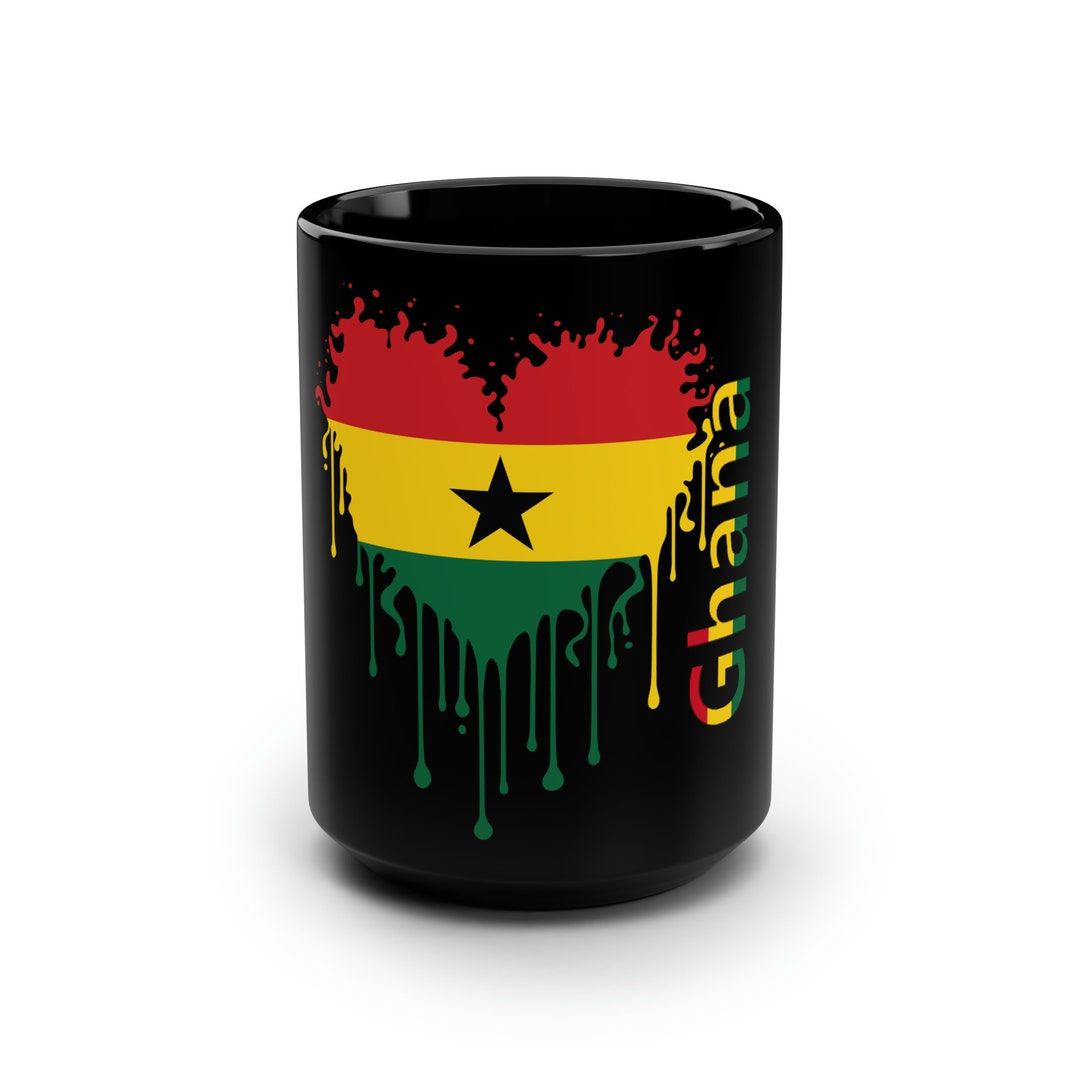Ghana Flag Drip Coffee Mug, African Pride Gift, 15 Oz Ceramic - Etsy