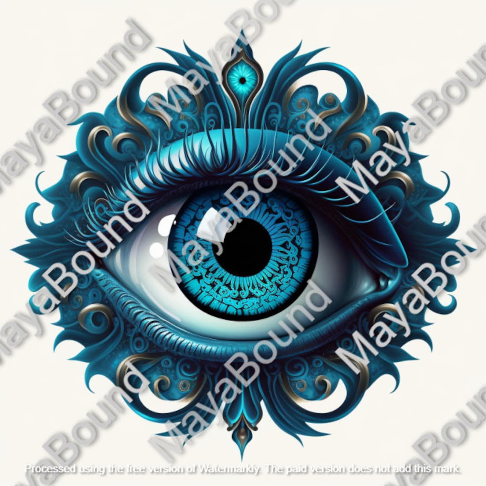 Digital Evil Eye Blue Symbol - SVG and PNG Files With White Background ...