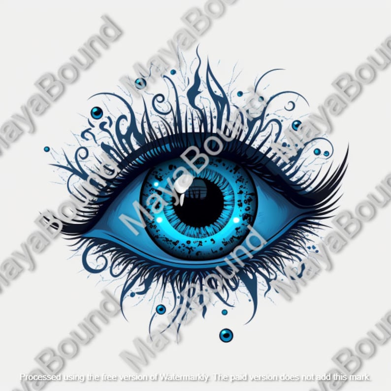 Digital Evil Eye Blue Symbol SVG and PNG Files With White Background ...