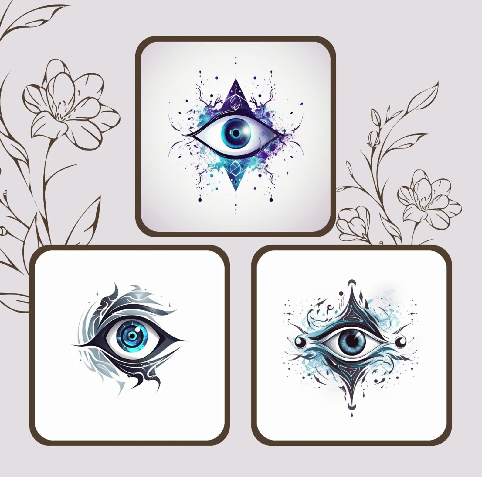 Digital Evil Eye Blue Symbol - SVG and PNG Files With Transparent ...
