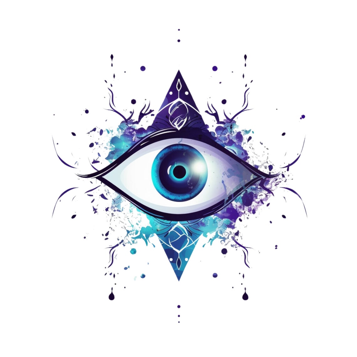 Digital Evil Eye Blue Symbol - SVG and PNG Files With Transparent ...
