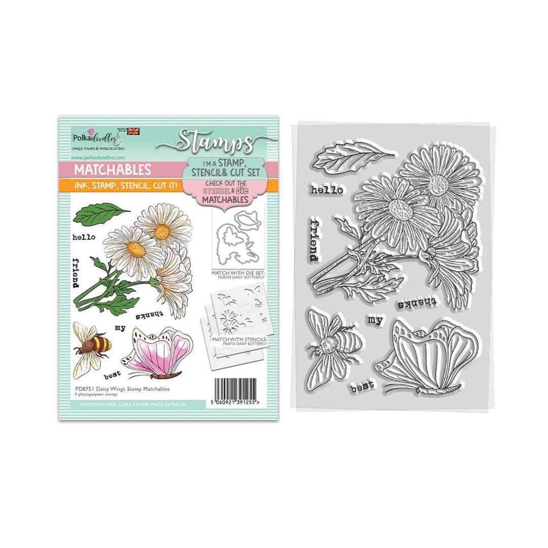 Daisy Butterfly Wings Craft Card Making Clear Stamps - Botanical Bliss ...
