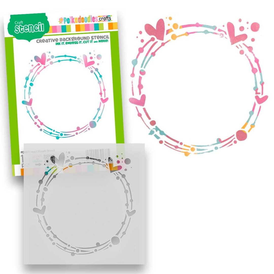 Heart Wreath 6x6" Stencil for Card Making, Craft, Scrapbooking - Etsy