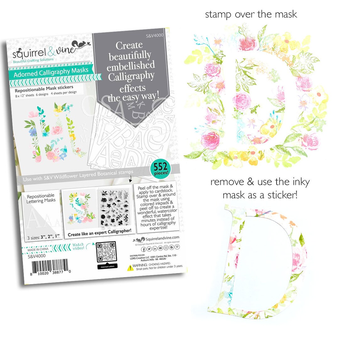 Alphabet Calligraphy Masks - Repositionable Stamp and Stencil Masks - Etsy