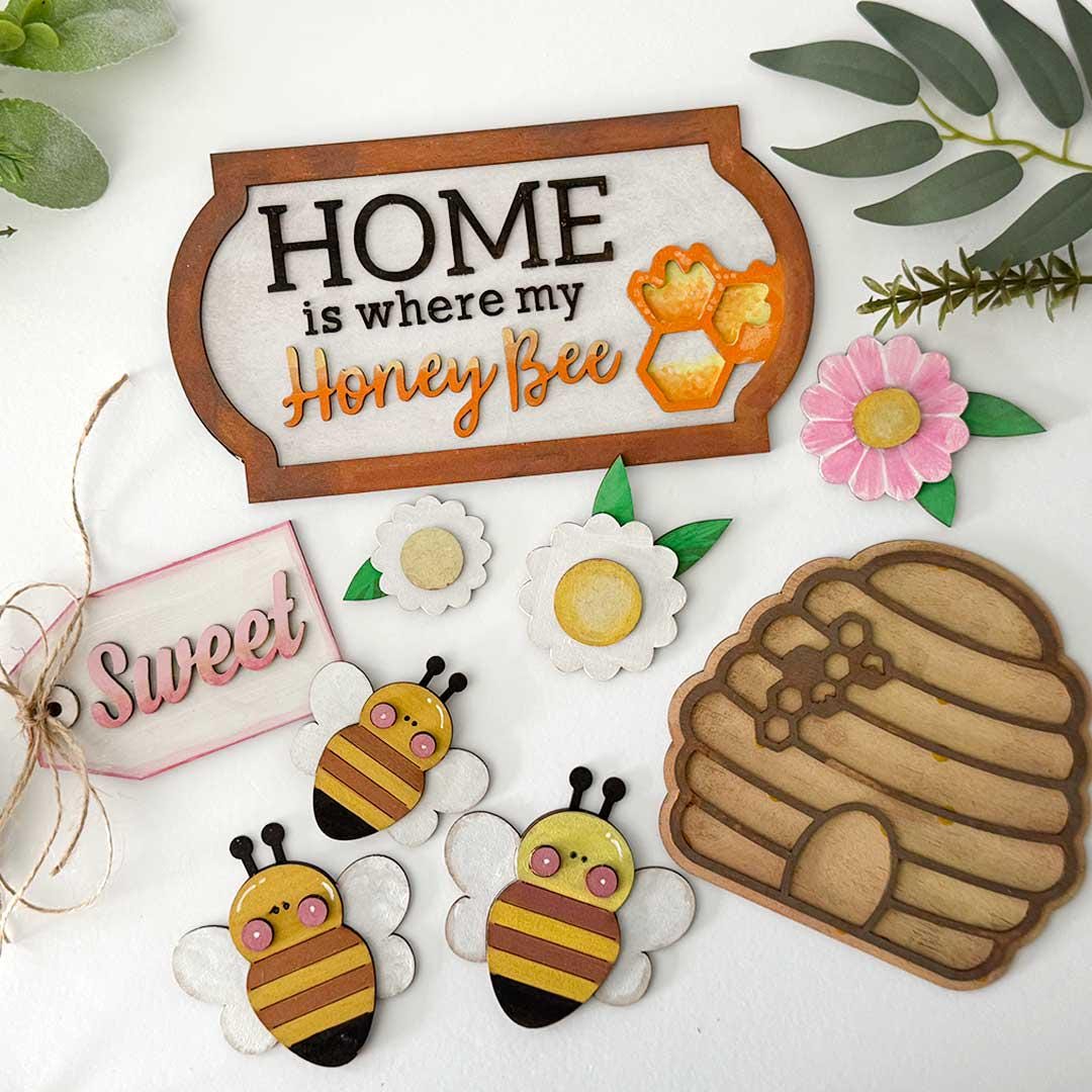 Home is Where My Honey Bee Craft Kit. Layered MDF Wood Craft Blanks ...