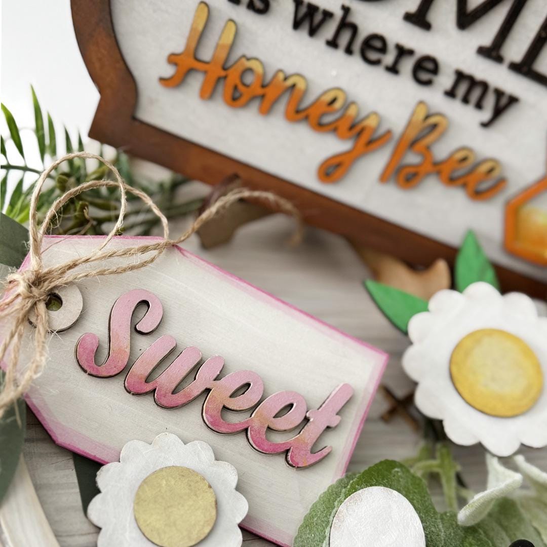 Home is Where My Honey Bee Craft Kit. Layered MDF Wood Craft Blanks ...