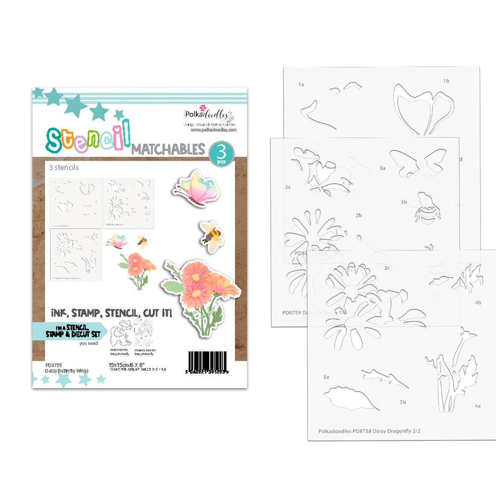 Daisy Butterfly Wings Clear Stamps, Outline Cutting Dies and Layering ...