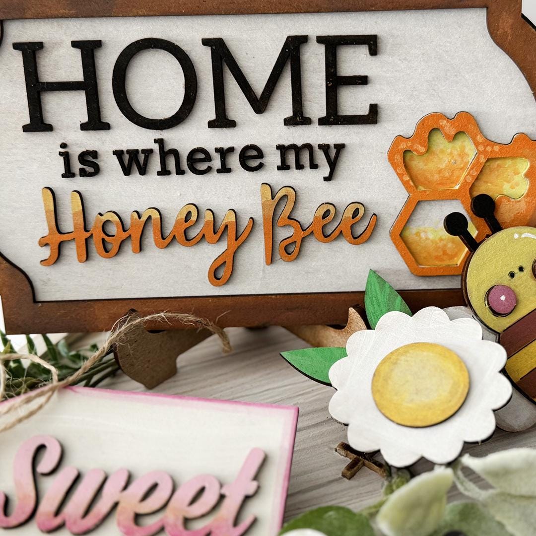 Home is Where My Honey Bee Craft Kit. Layered MDF Wood Craft Blanks ...