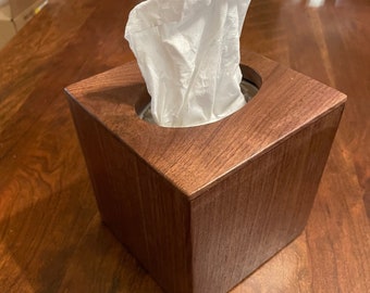 Solid Cherry Top Solid Tiger Maple Sides Cherry Splines Handmade Tissue Box Cover Holder ...