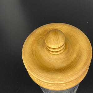 Decorative Glass Honey Dipper Jar With Hand-turned Maple Wood Lid With ...