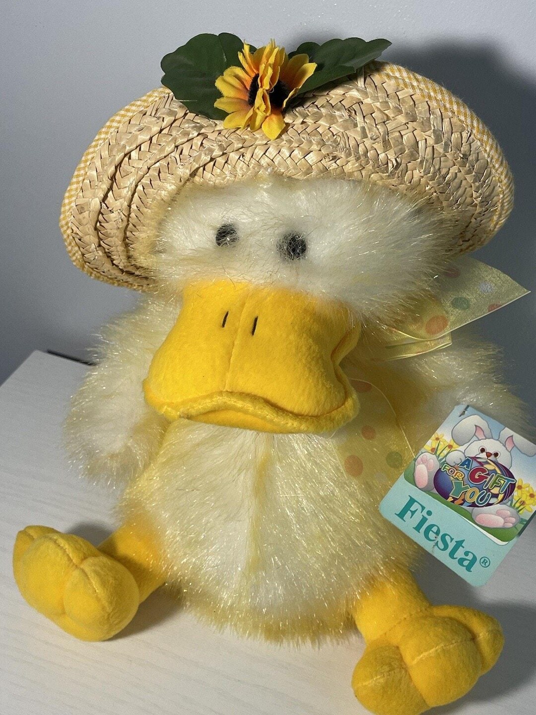 Vintage Plush 2000 Fiesta Sparkle Duck With Hat Spring Decor Easter ...