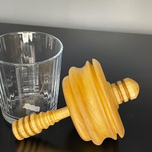Decorative Glass Honey Dipper Jar With Hand-turned Maple Wood Lid With ...
