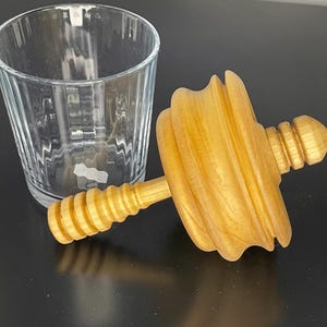 Decorative Glass Honey Dipper Jar With Hand-turned Maple Wood Lid With ...