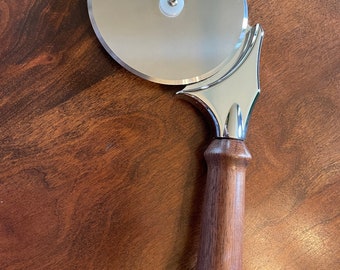 Artisan Pizza Cutter - 4" Stainless Steel Cutter With Wooden Handle - Etsy