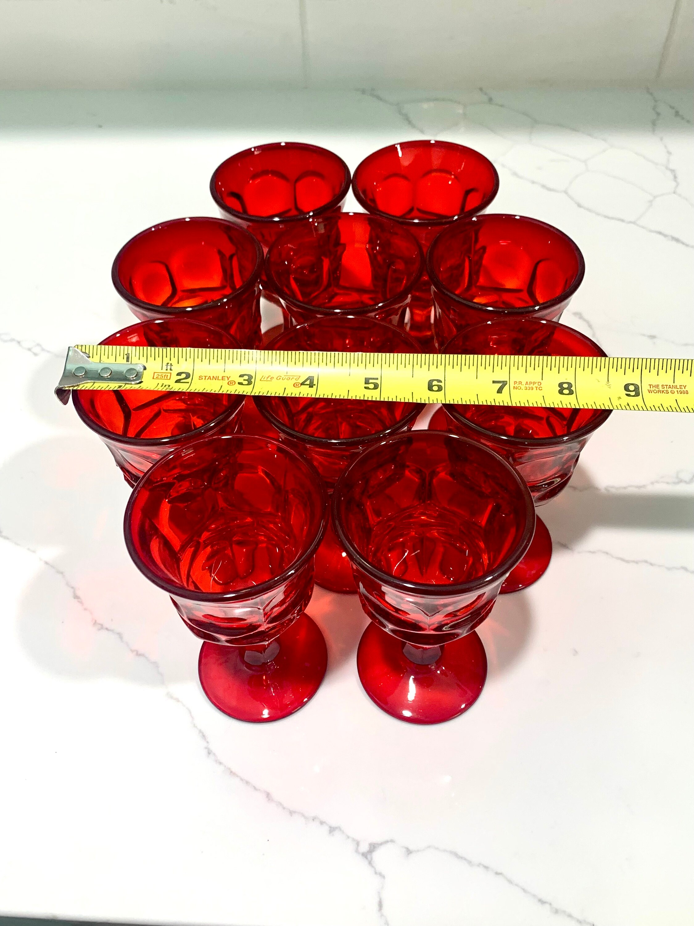 RUBY 10 Ruby Red Fostoria Argus Small Stemware Glasses 5 - Etsy