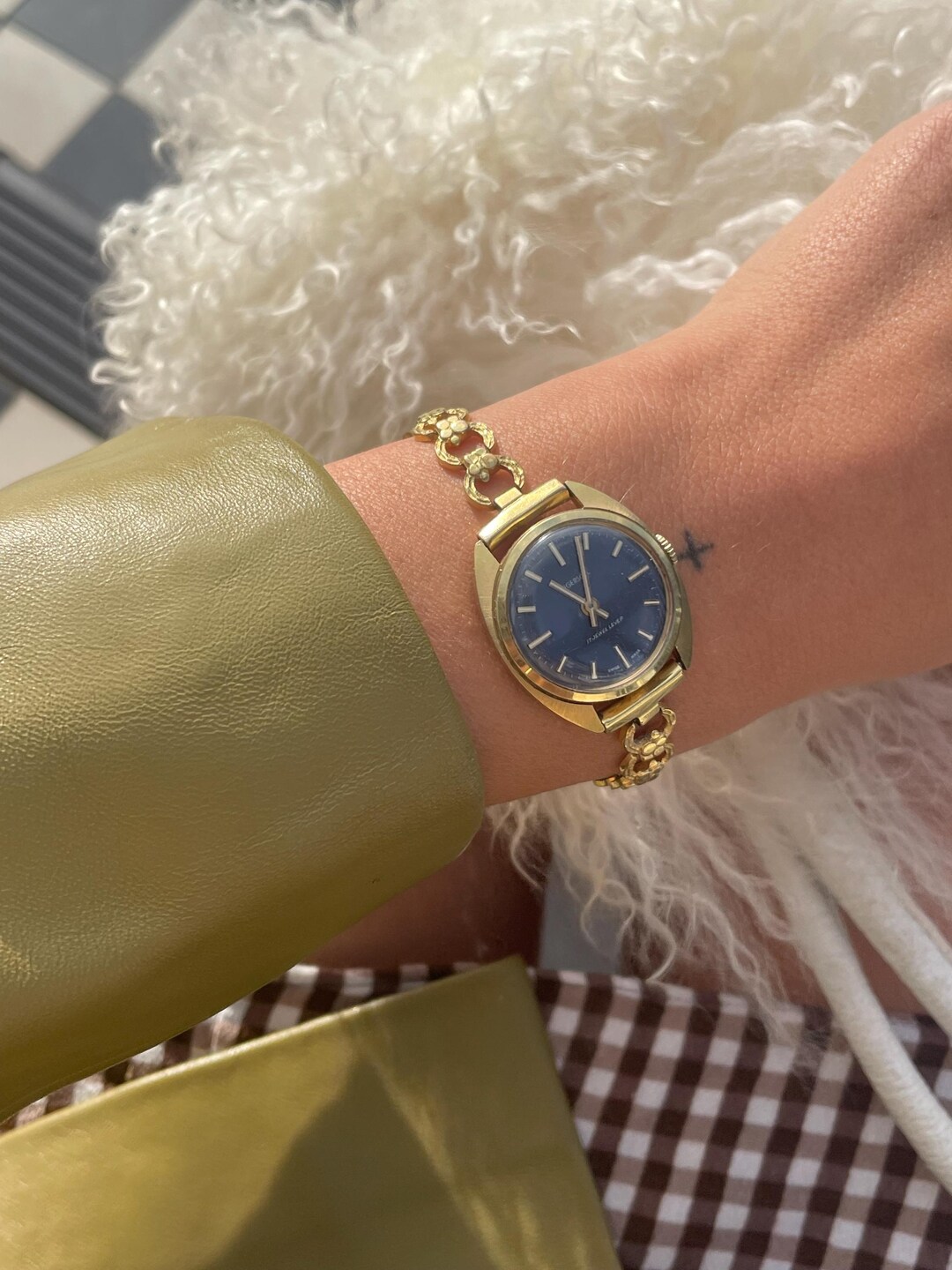 Vintage 1960s Ingersoll Cocktail Watch: Gold Plated, Navy Dial - Etsy
