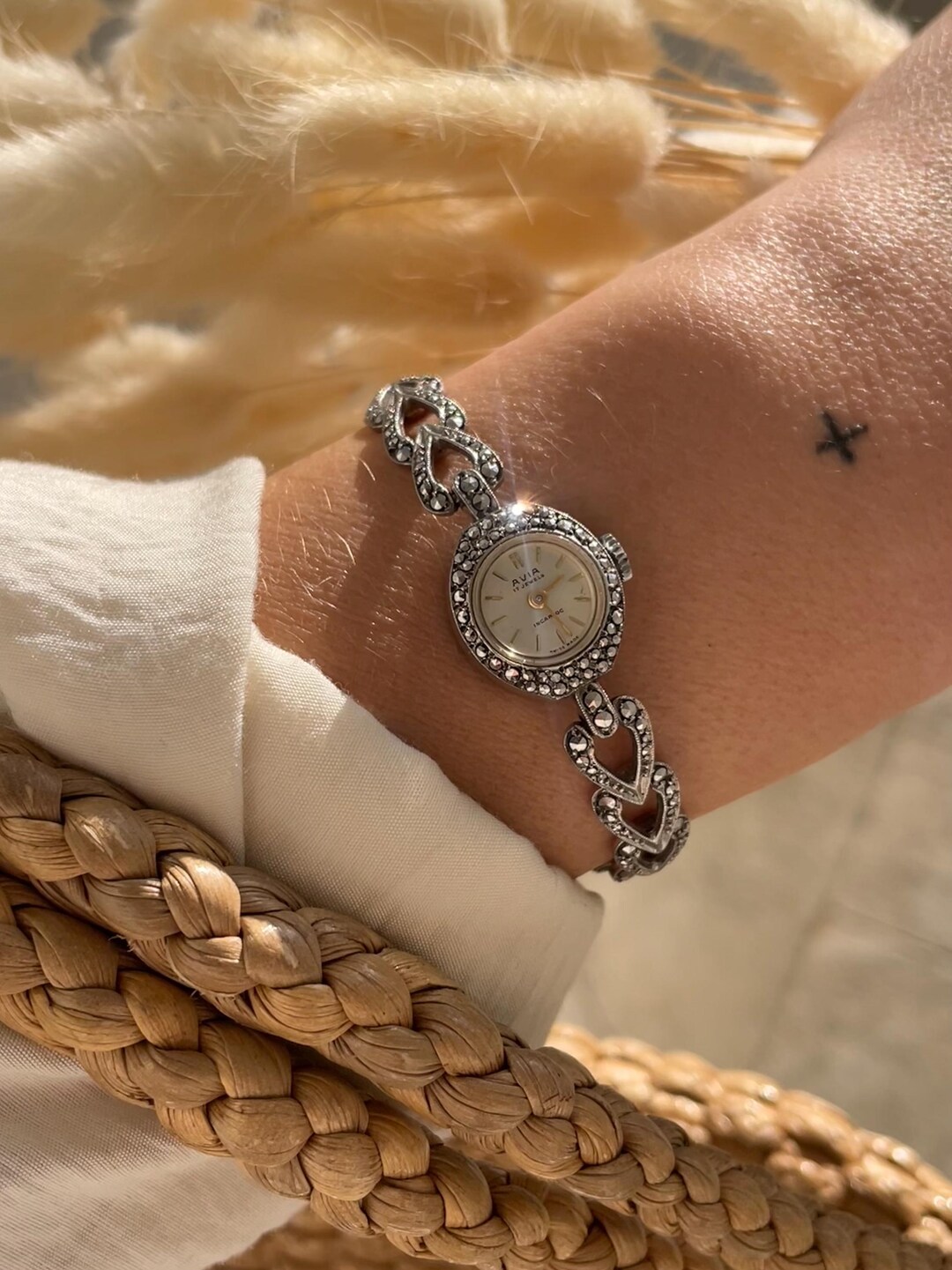 Very Rare Vintage 1970s 17 Jewels Solid Sterling 925 Silver Swiss Wind ...