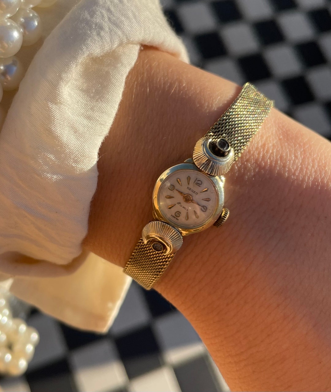 Rare Vintage 1930s/40s Art Deco Rhinestone Manual Wind up 20 Microns ...