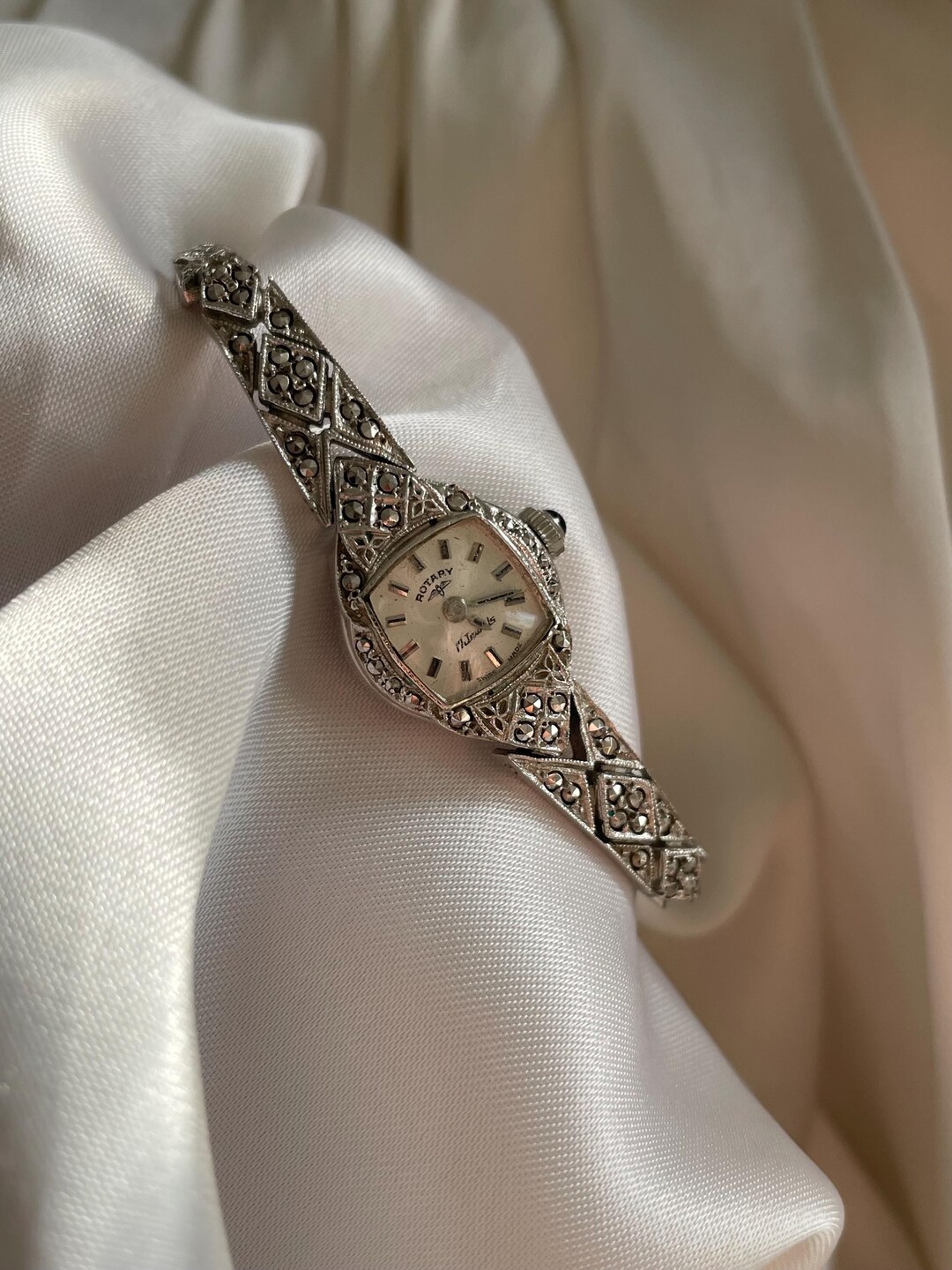 Stunning Rare Vintage 1950s Mid Century Marcasite Gem Encrusted ...