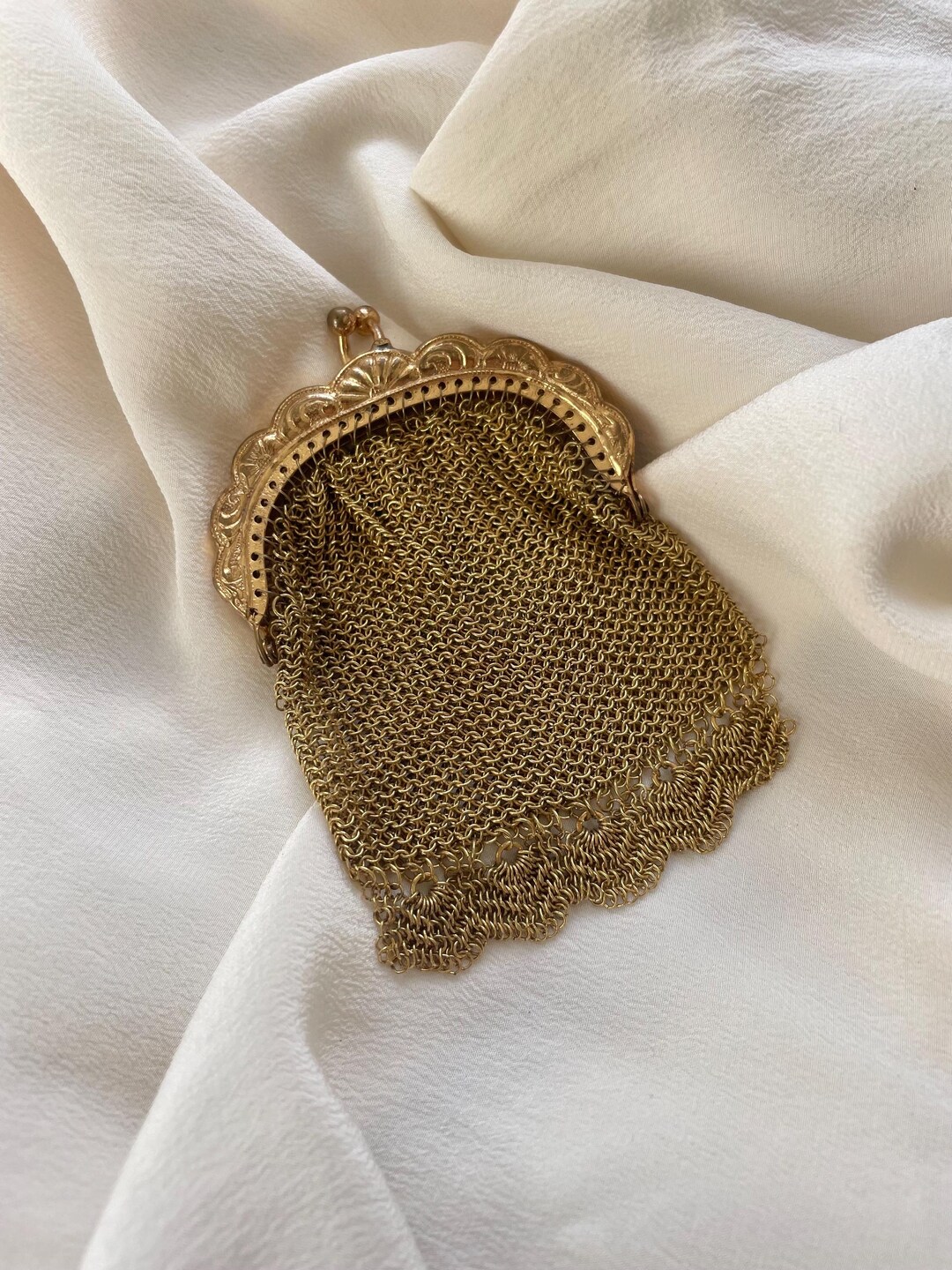 Rare Vintage Antique Edwardian 1920s European Golden Woven Metal Brass ...