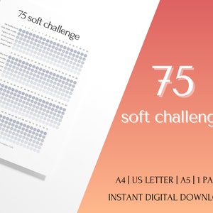 75 Soft Challenge Tracker Printable, Digital PDF With One Page and ...