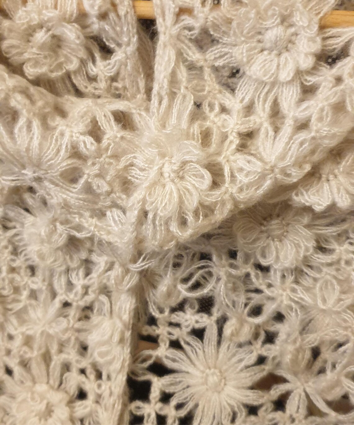Alpaca Shawl Wrap, Romantic Crocheted Shawlette, Handrocheted Wool ...