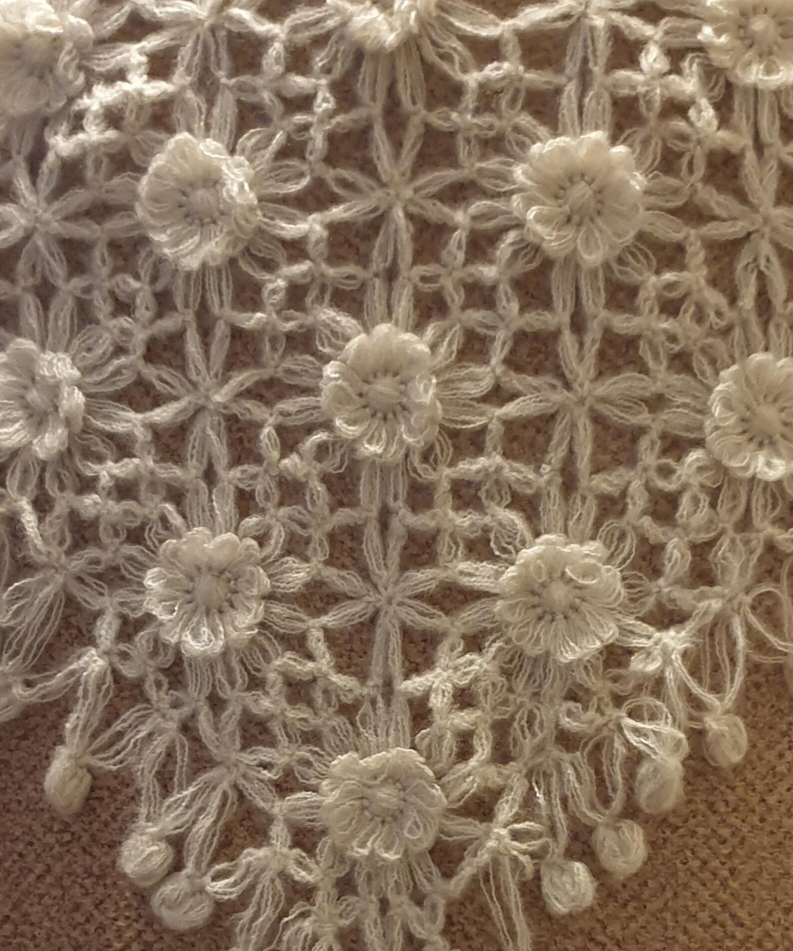 Alpaca Shawl Wrap, Romantic Crocheted Shawlette, Handrocheted Wool ...