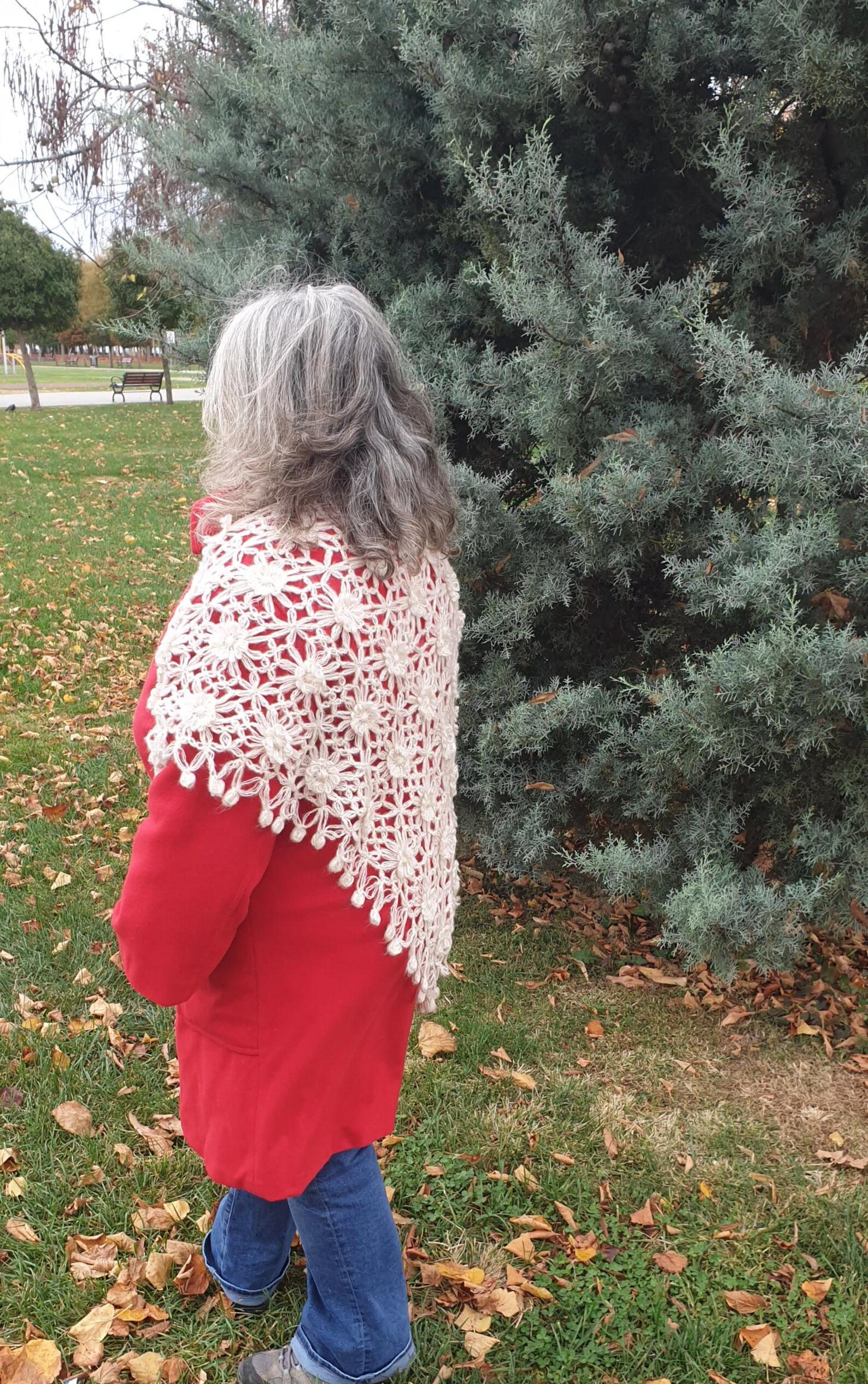 Alpaca Shawl Wrap, Romantic Crocheted Shawlette, Handrocheted Wool ...