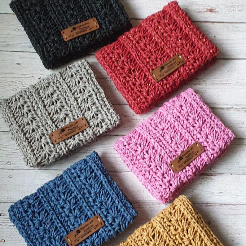 Handmade Crochet Purse, Mini Crochet Wallet, Crochet Mini Wallet, Paper ...