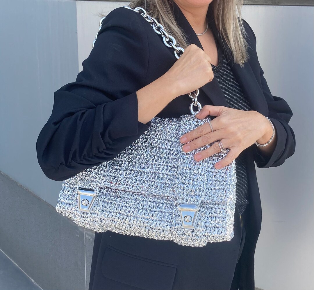 Metallic Messenger Bag, Metallic Raffia Messenger Bag, Metallic Raffia ...