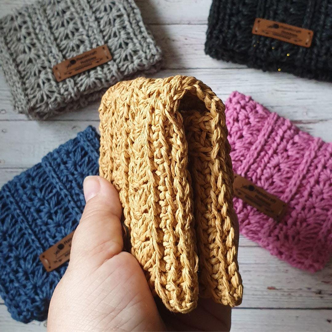 Handmade Crochet Purse, Mini Crochet Wallet, Crochet Mini Wallet, Paper ...