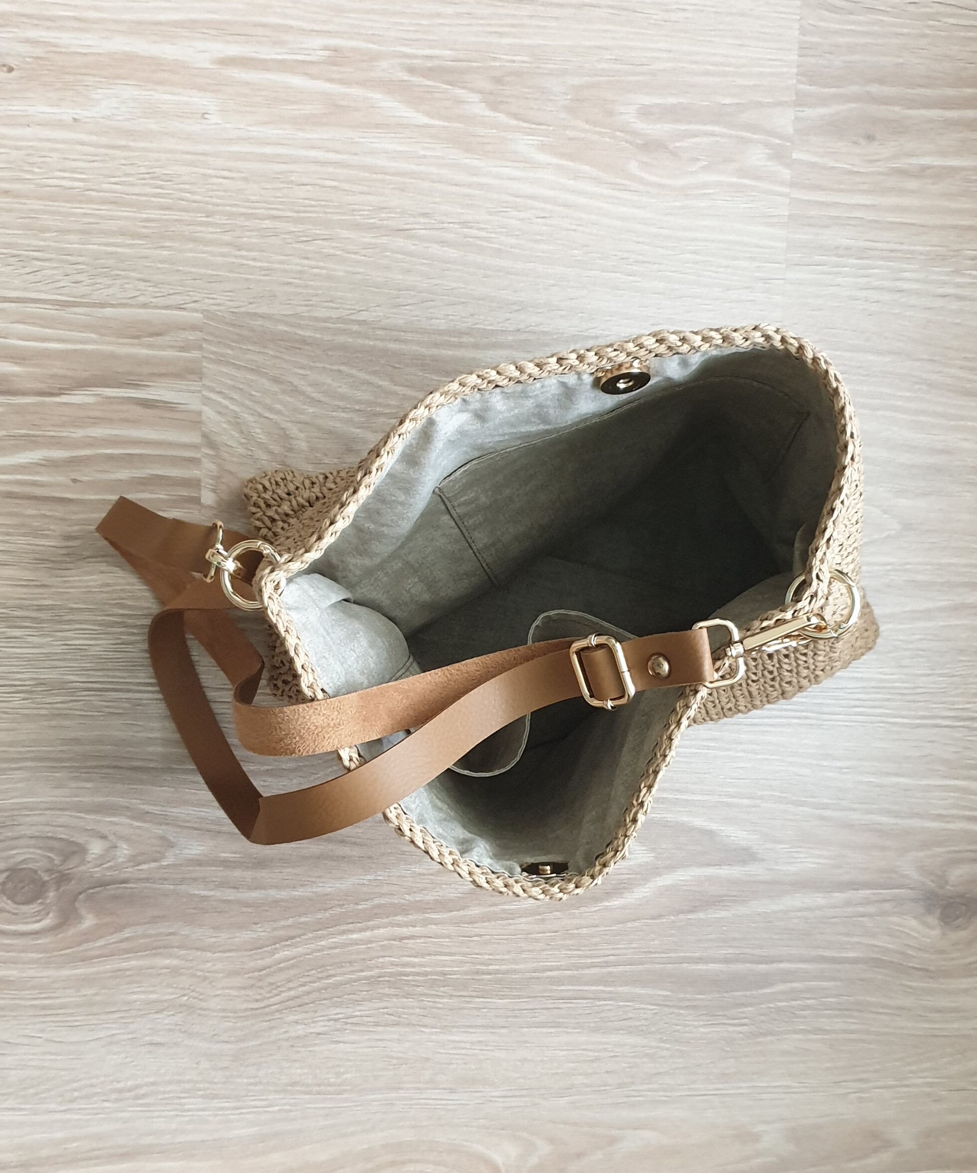 Paper Yarn Bag, Straw Crossbody Bag, Handmade Bag With Adjustable Strap ...