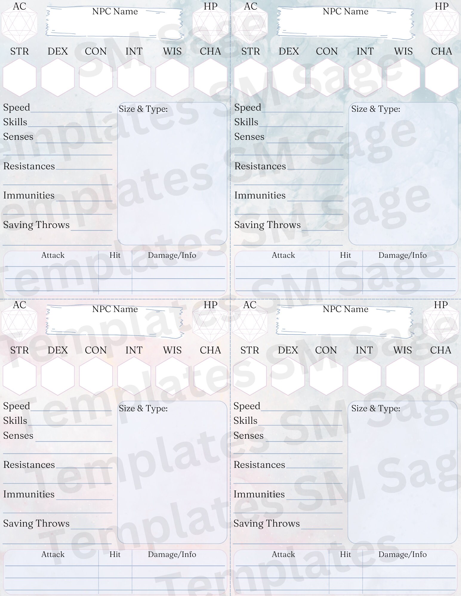 Downloadable D&D DM Planner LANDSCAPE | Watercolor Planner | Dungeon ...